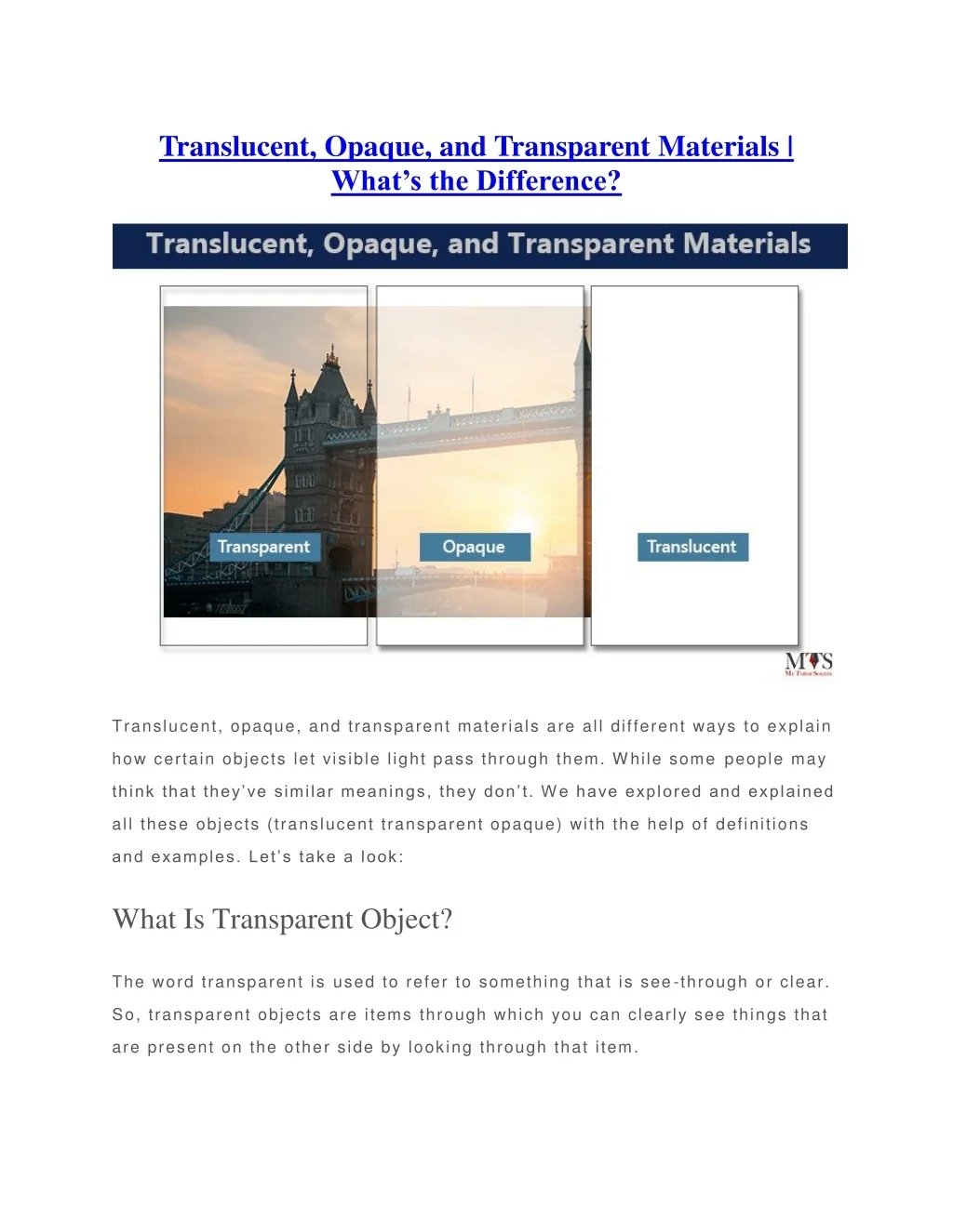 PPT - Translucent, Opaque, and Transparent Materials PowerPoint ...