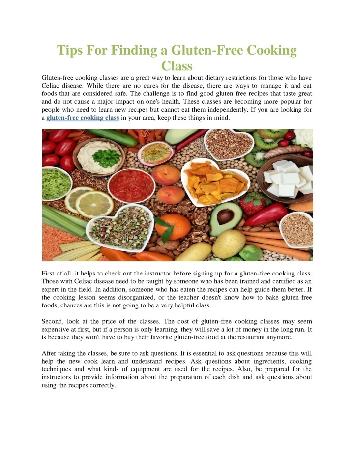 PPT - Tips For Finding a Gluten-Free Cooking Class PowerPoint ...