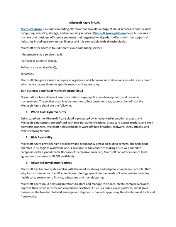 PPT - Microsoft Azure in UAE PowerPoint Presentation, free download ...