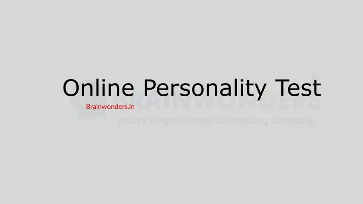 PPT - online personality test - How To Take Personality Test Online ...