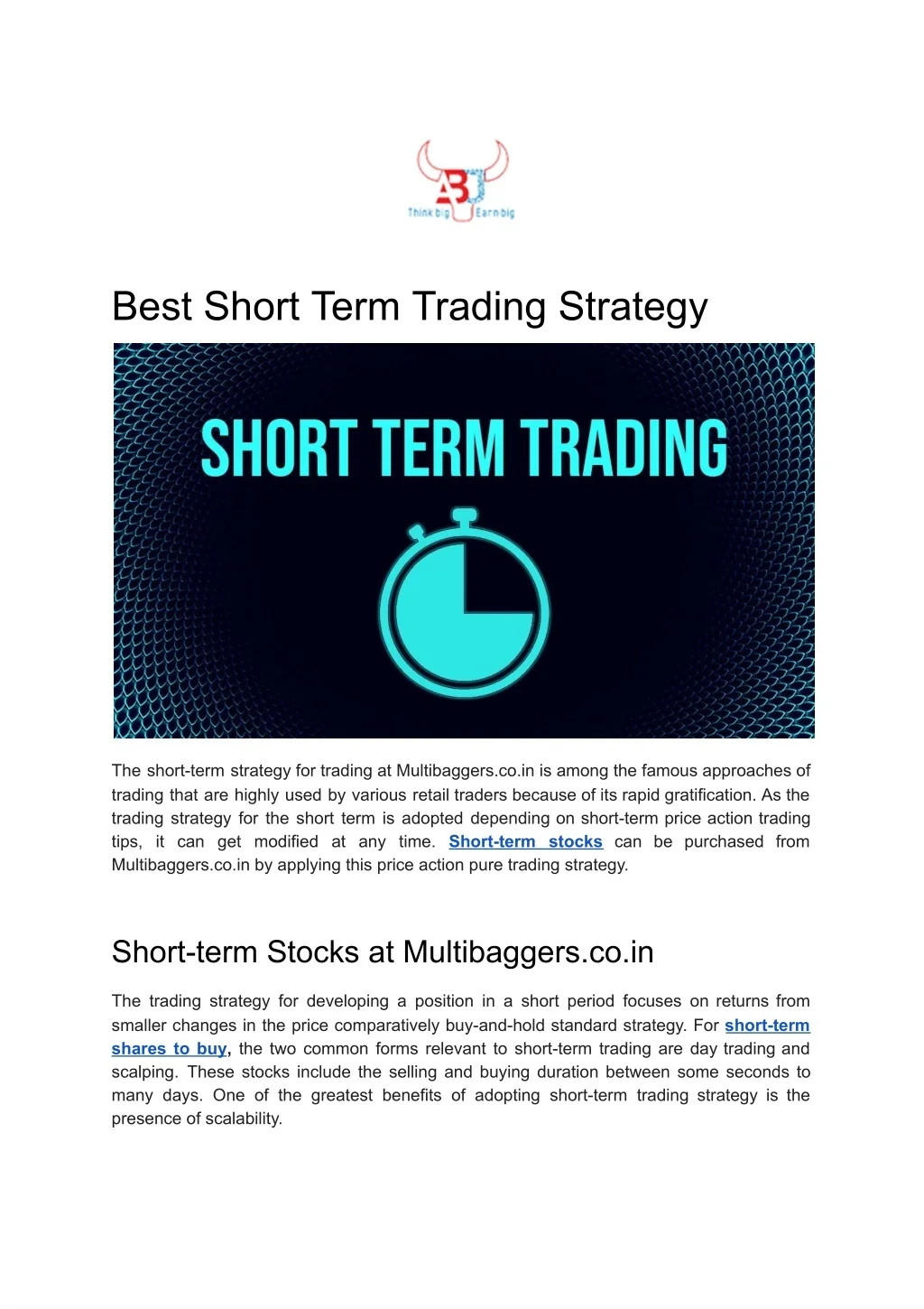 PPT - Best Short Term Trading Strategy PowerPoint Presentation, free ...