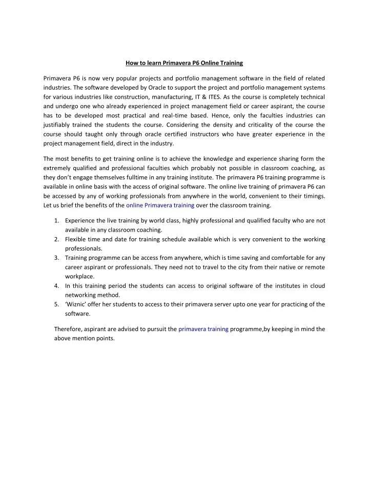 PPT - Primavera P6 Online Training PowerPoint Presentation, free ...