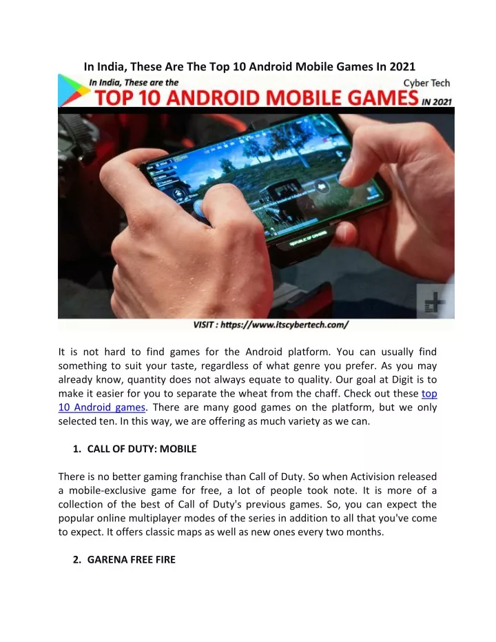 Ppt In India These Are The Top 10 Android Mobile Games In 2021 Powerpoint Presentation Id 5255
