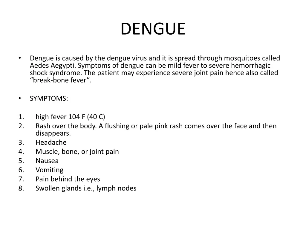 PPT - DENGUE PowerPoint Presentation, free download - ID:10948429