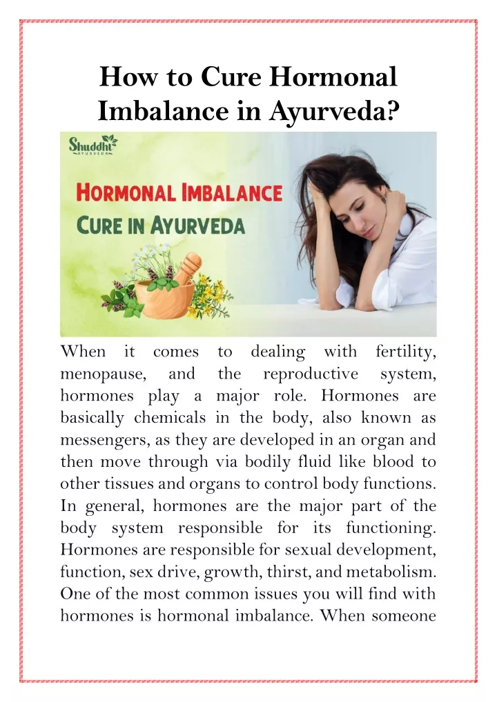 Ppt How To Cure Hormonal Imbalance In Ayurveda Powerpoint