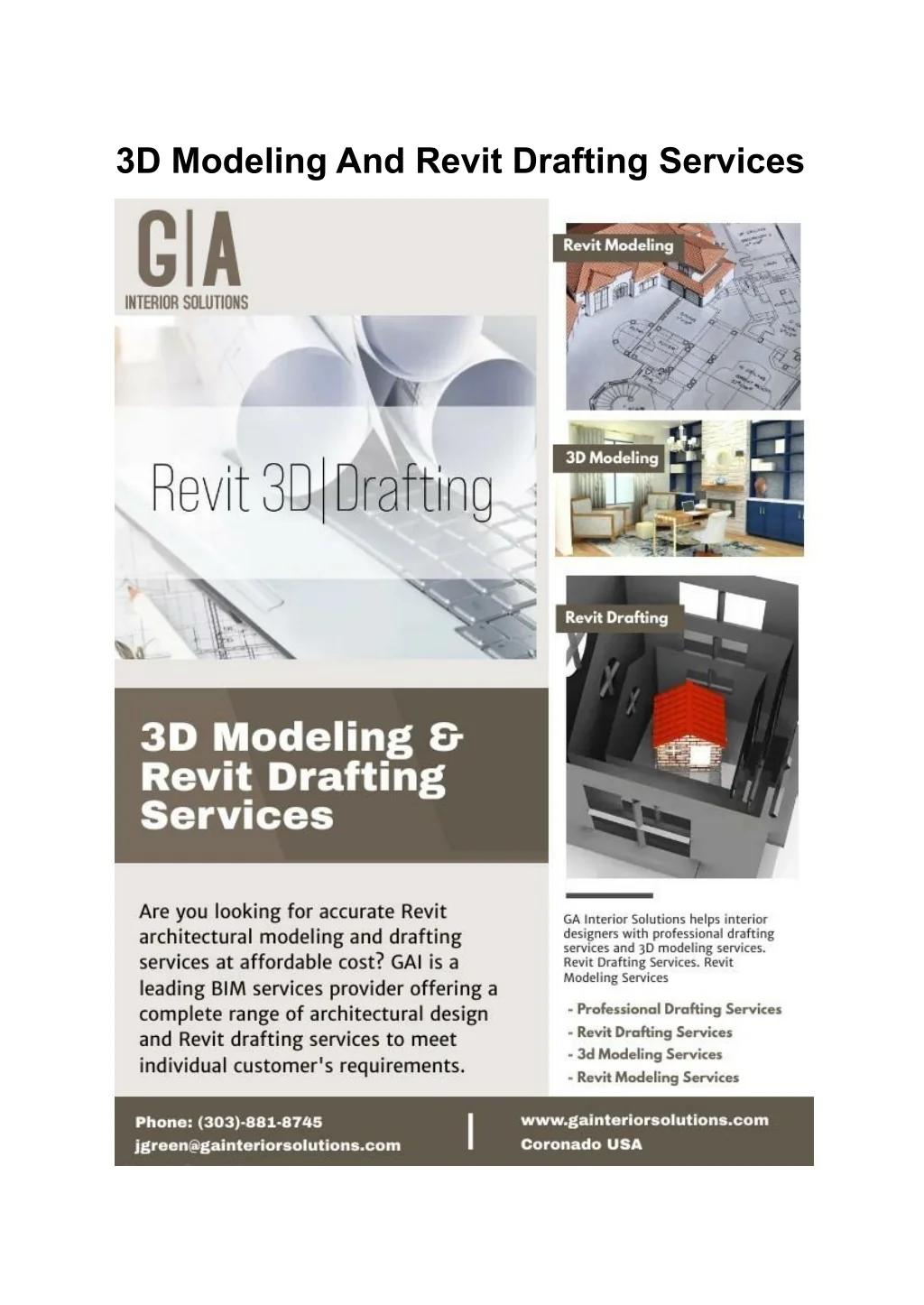 PPT - 3D Modeling And Revit Drafting Services PowerPoint Presentation ...
