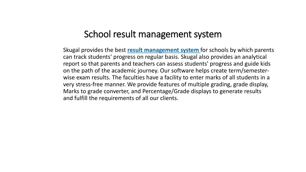 PPT - School result management system PowerPoint Presentation, free ...