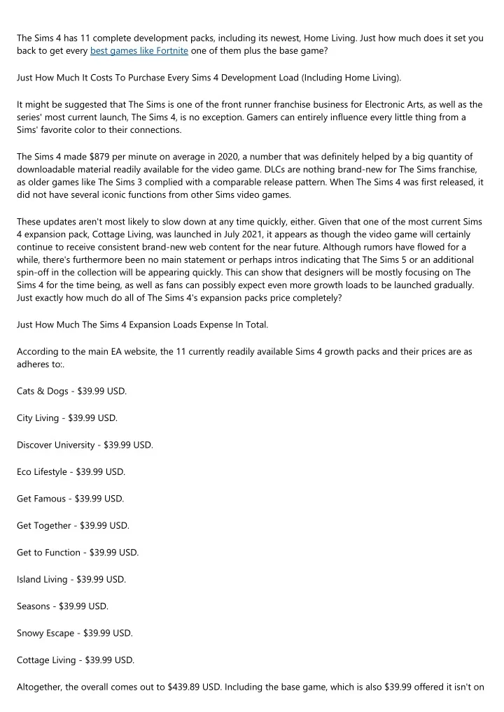 PPT - Just How Much All Sims 4 Growth Loads Price (Including Cottage ...