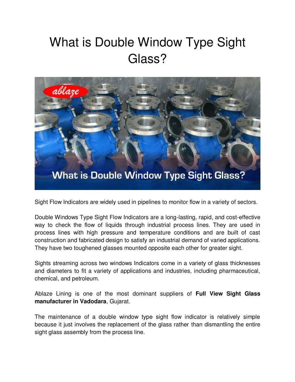 PPT - What is Double Window Type Sight Glass? PowerPoint Presentation ...