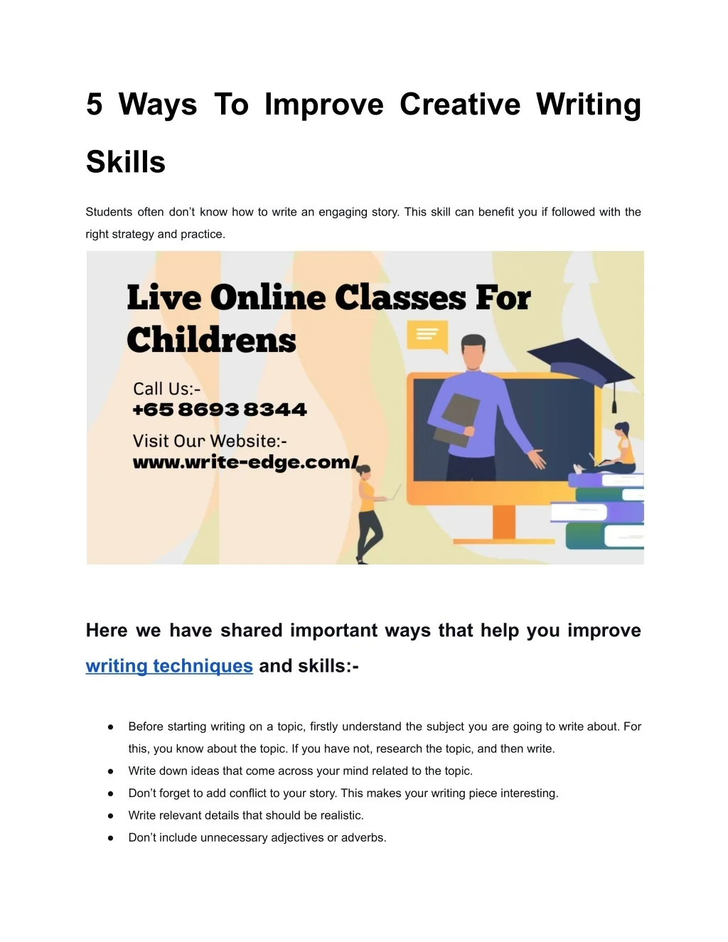 PPT - 5 Ways To Improve Creative Writing Skills PowerPoint Presentation ...