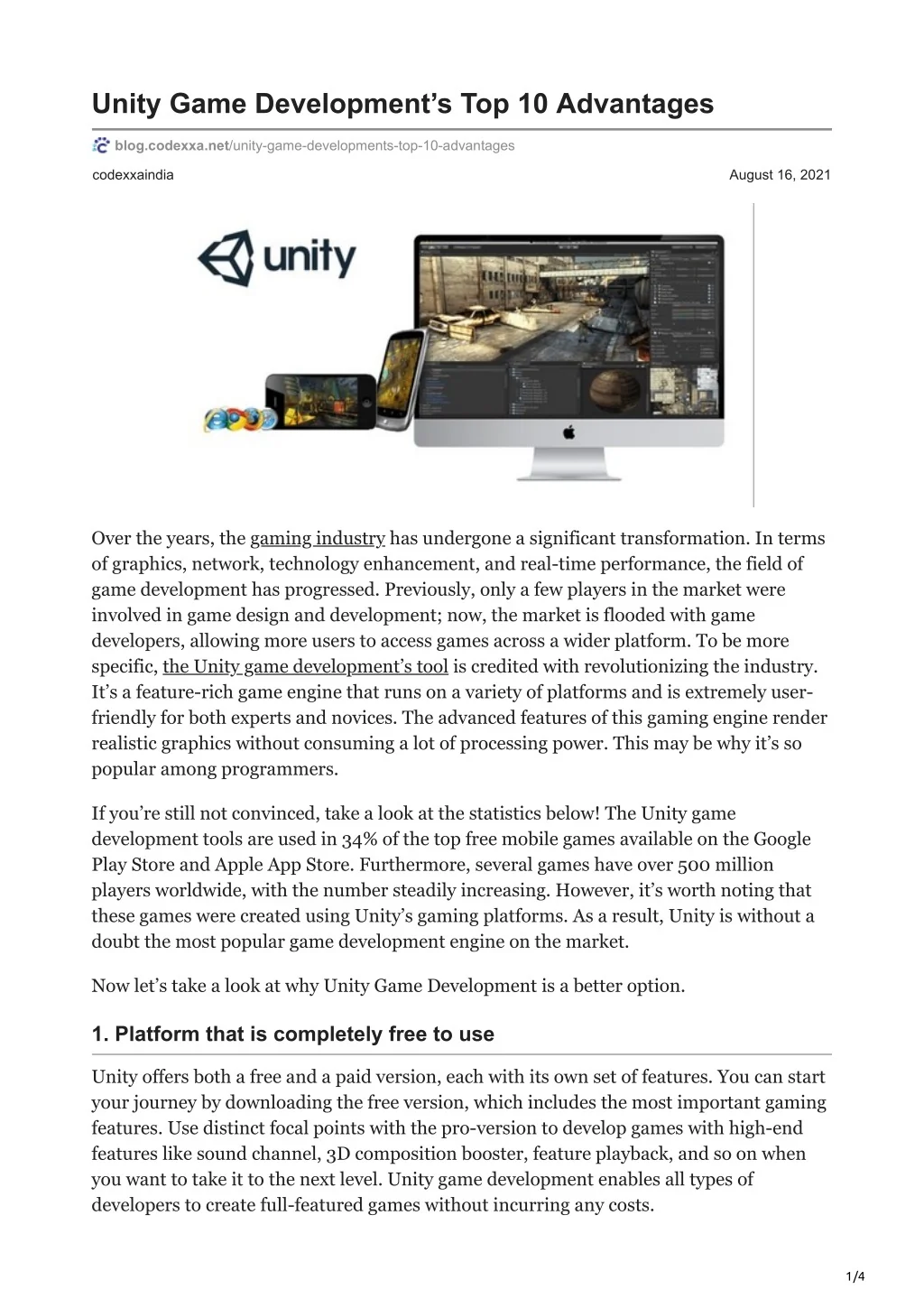 PPT - Unity Game Developments Top 10 Advantages PowerPoint Presentation - ID:10976796