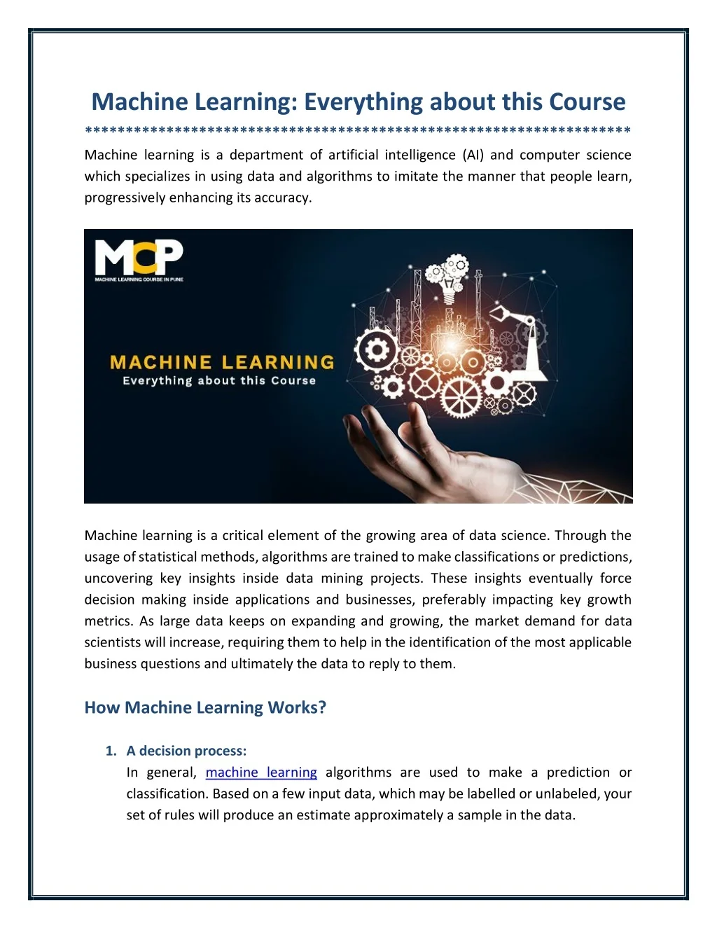 PPT - Everything You Need to Know About Machine Learning Courses ...