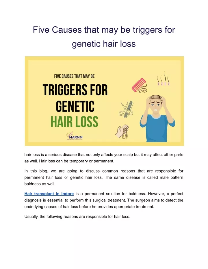 Ppt Five Causes That May Be Triggers For Genetic Hair Loss Powerpoint
