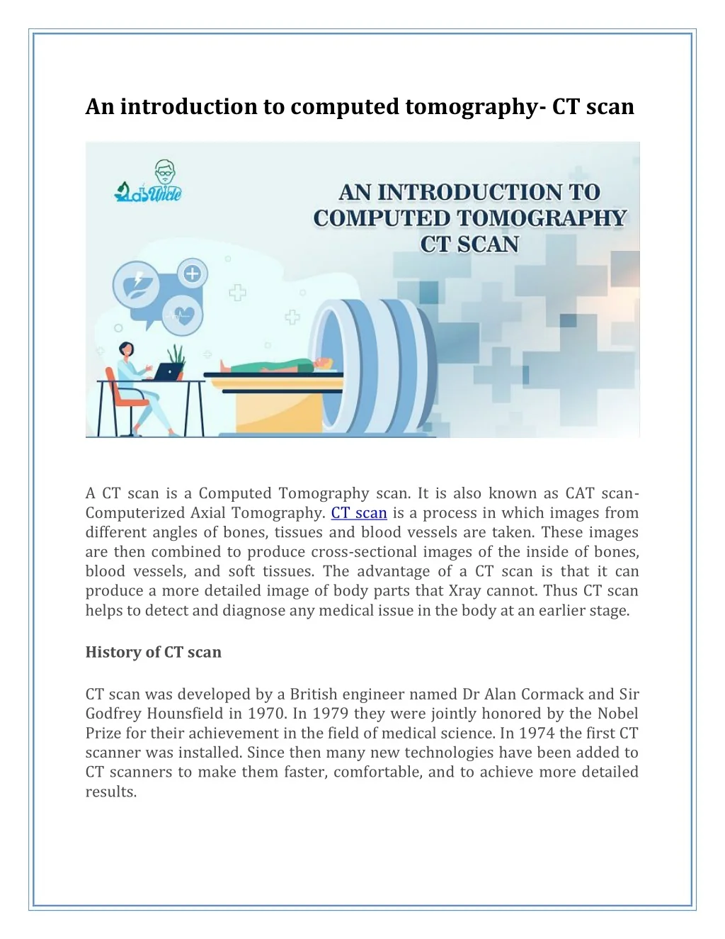 PPT - An introduction to computed tomography- CT scan PowerPoint ...