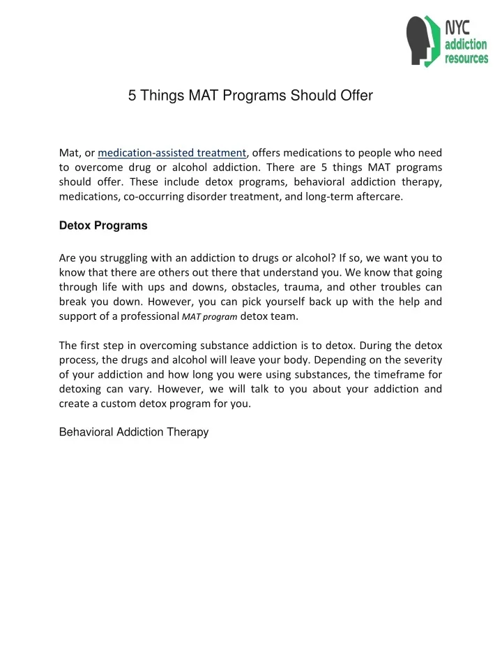 PPT - 5 Things MAT Programs Should Offer PowerPoint Presentation, free ...