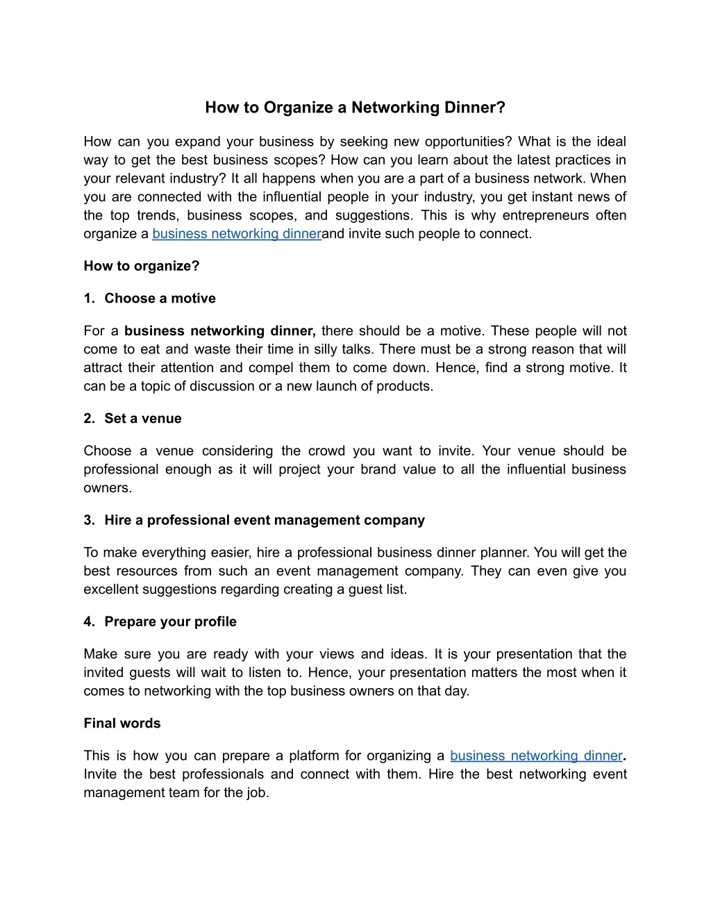 PPT - How to Organize a Networking Dinner PowerPoint Presentation, free ...