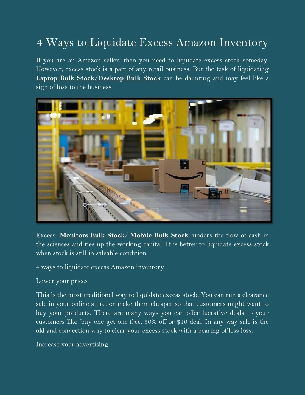 PPT - 4 Ways to Liquidate Excess Amazon Inventory PowerPoint ...