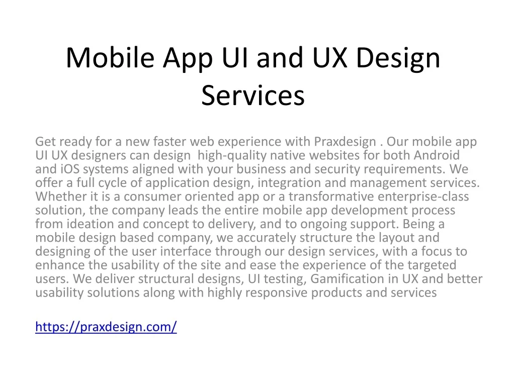 PPT - Mobile App UI and UX Design Services PowerPoint Presentation ...