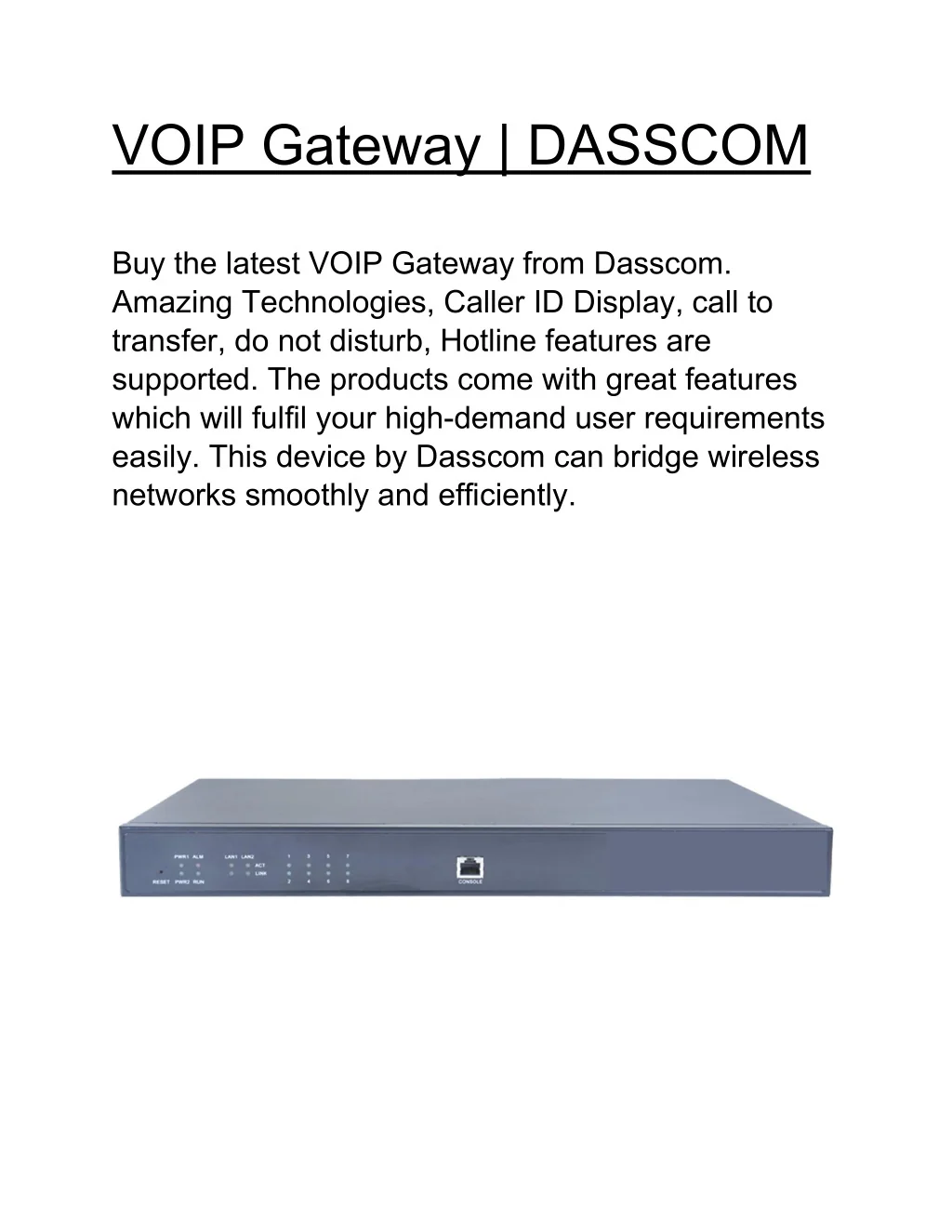 PPT - VOIP Gateway | DASSCOM PowerPoint Presentation, free download ...
