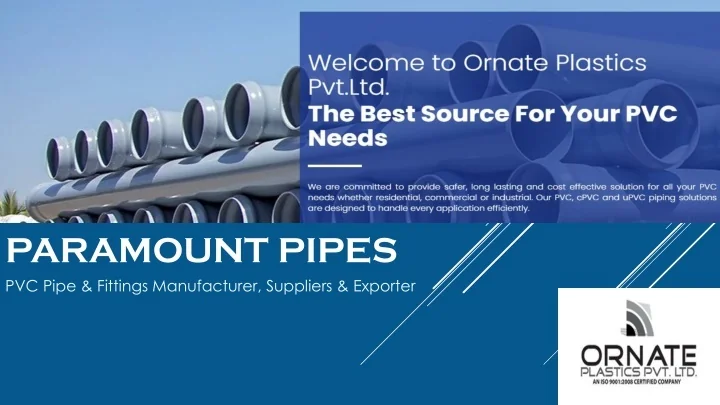 PPT - pvc pipe manufacturer & supplier PowerPoint Presentation, free ...