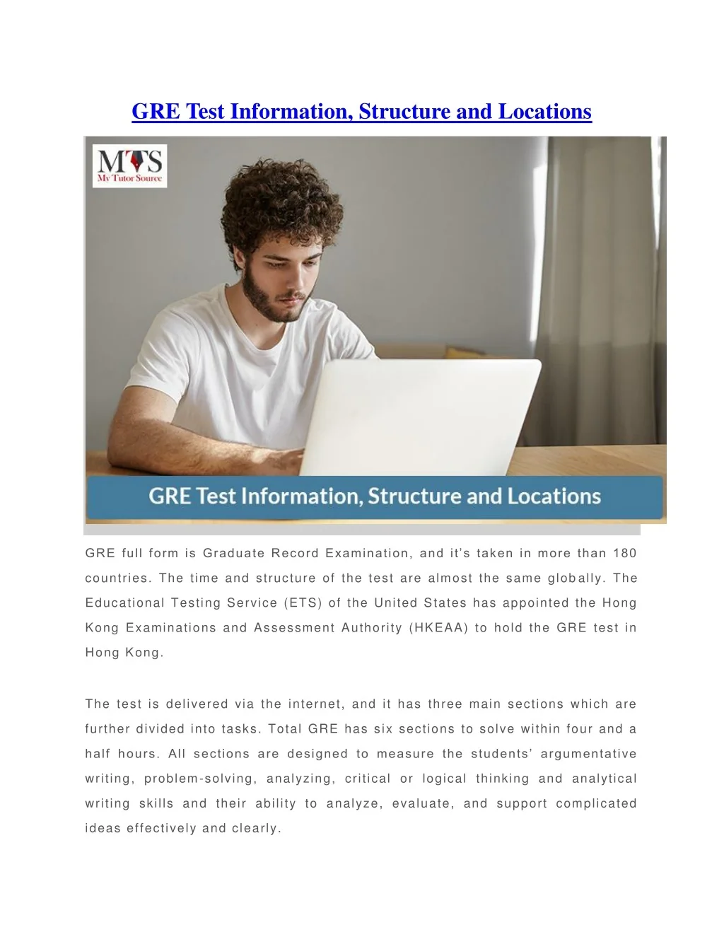 PPT - GRE Test Information, Structure and Locations PowerPoint ...