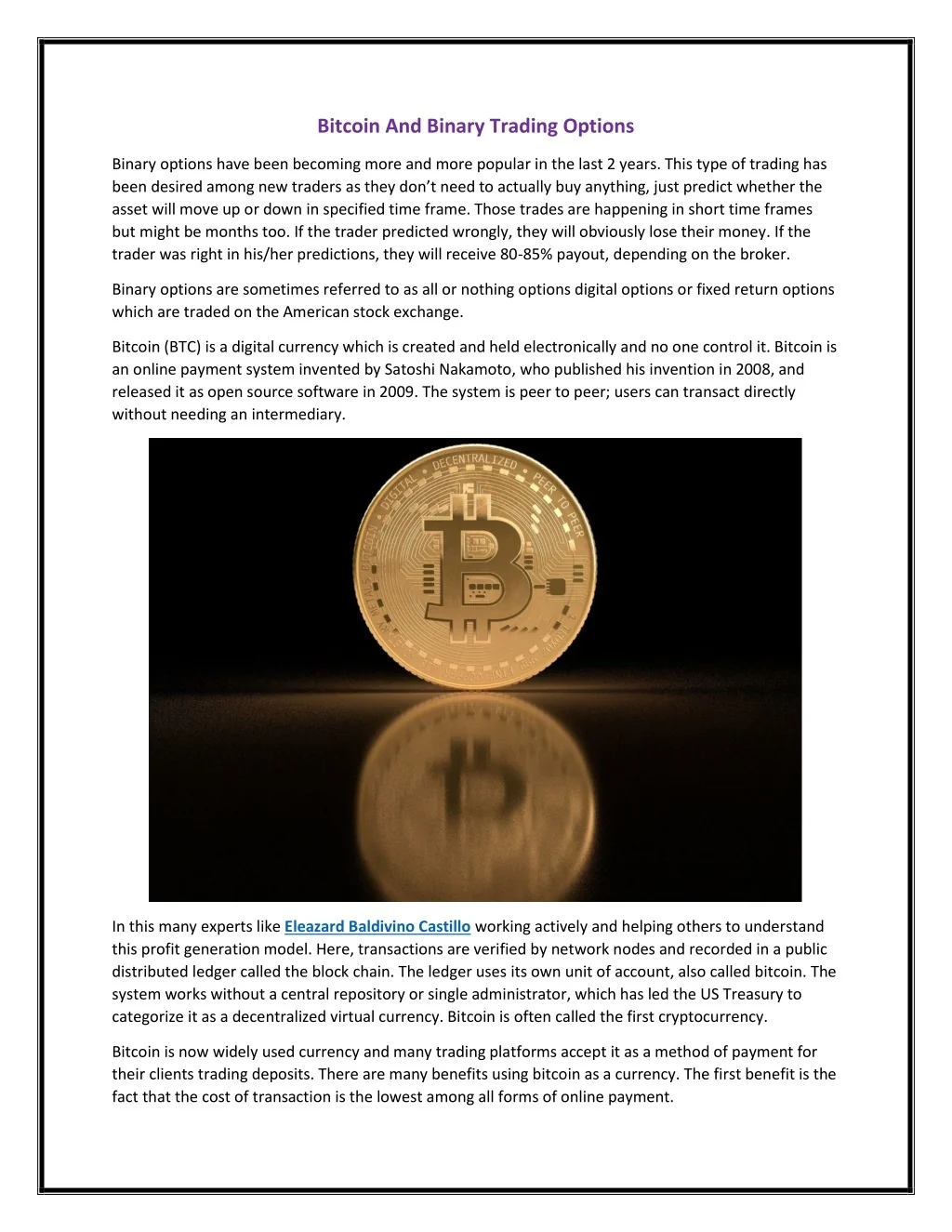 PPT - Bitcoin And Binary Trading Options PowerPoint Presentation, free ...
