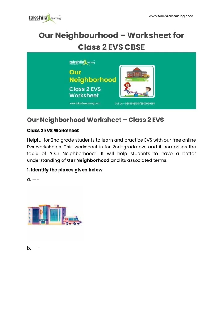 PPT - Free CBSE Class 2 EVS Worksheet Our neighbourhood PowerPoint ...
