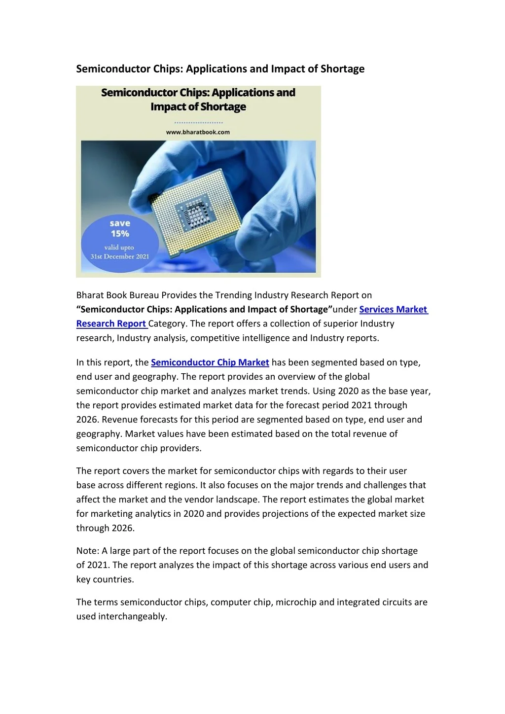 PPT - Semiconductor Chips: Applications and Impact of Shortage ...