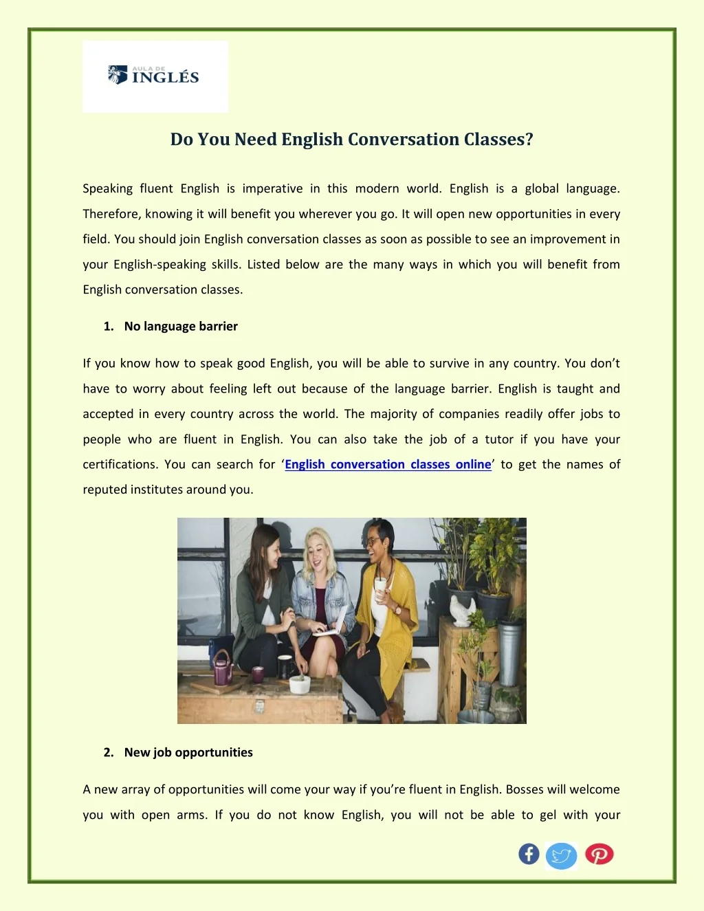 PPT - Grab the Best English Conversation Classes Online PowerPoint ...