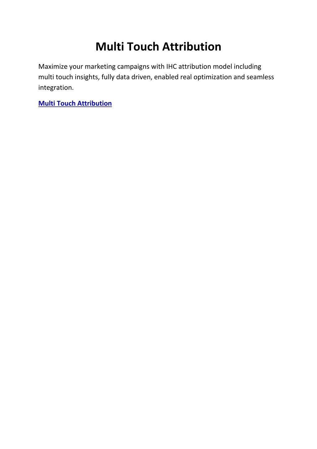 PPT - Multi Touch Attribution PowerPoint Presentation, free download ...