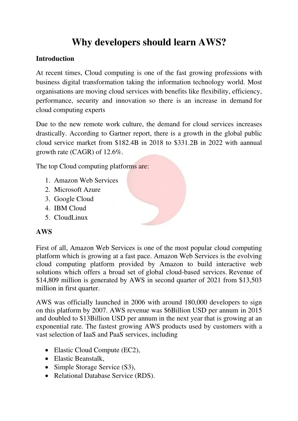 PPT - Why developers should learn AWS PowerPoint Presentation, free ...