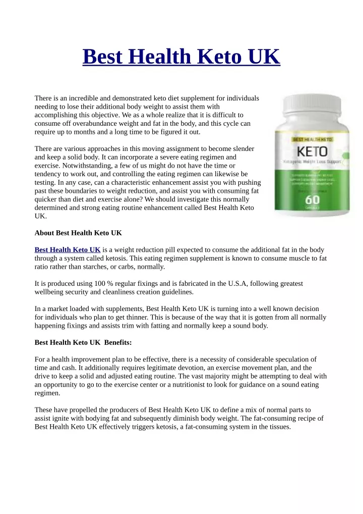 Ppt Best Health Keto Uk Powerpoint Presentation Free Download Id