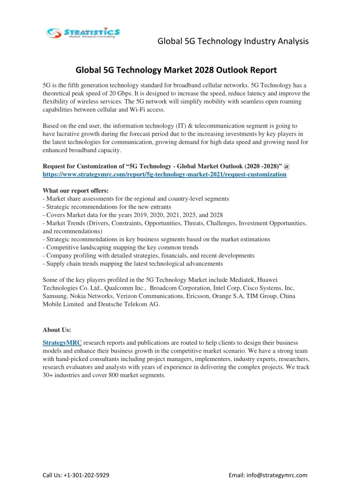 PPT - 5G Technology Market Forecasts to 2028 PowerPoint Presentation ...