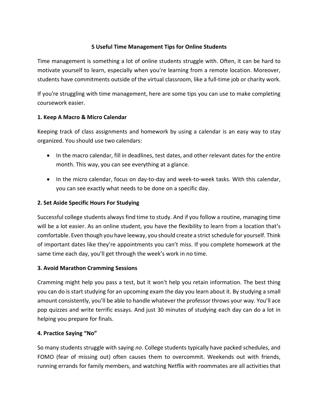 PPT - 5 Useful Time Management Tips for Online Students PowerPoint ...