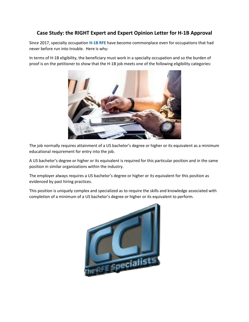 PPT - Case Study the RIGHT Expert and Expert Opinion Letter for H-1B ...