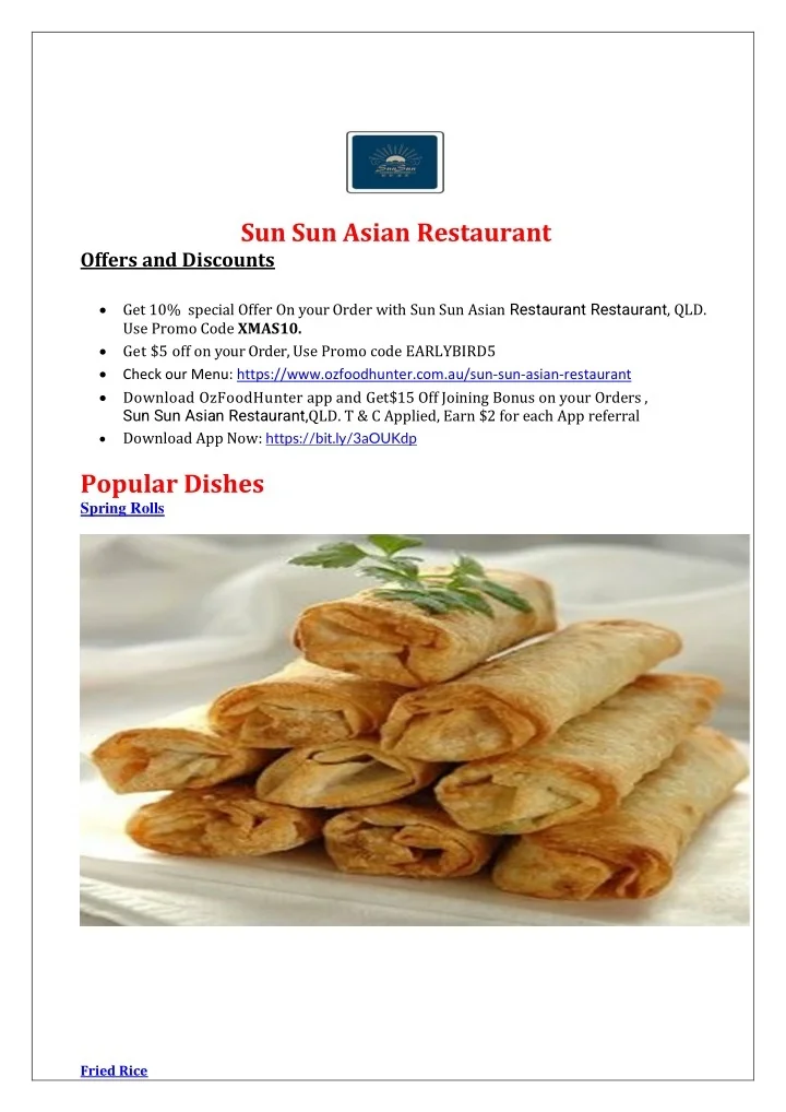 PPT - 10% off - Sun Sun Chinese Restaurant Aspley Delivery, QLD ...
