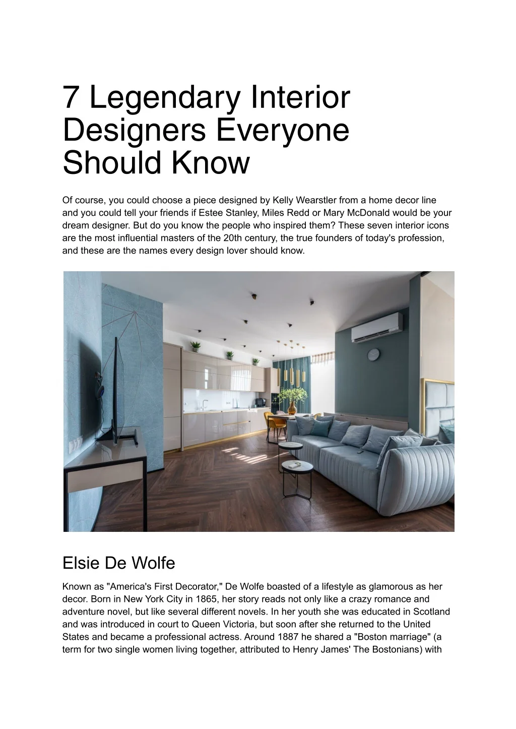 PPT - 7 Legendary Interior Designers Everyone Should Know PowerPoint ...