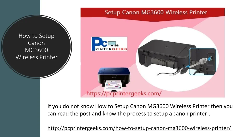 PPT - How to Setup Canon MG3600 Wireless Printer PowerPoint ...