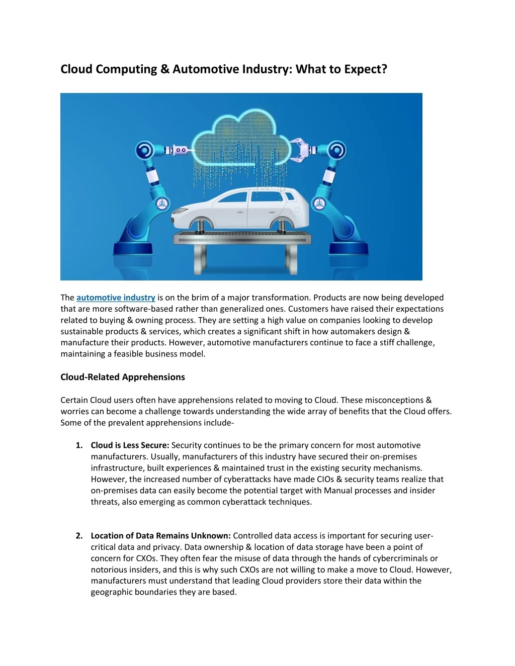 PPT - Cloud Computing Expectations for the Automotive Industry ...