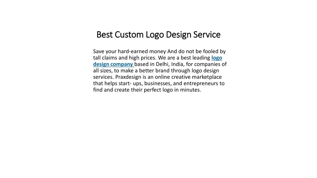 PPT - Best Custom Logo Design Service PowerPoint Presentation, free ...