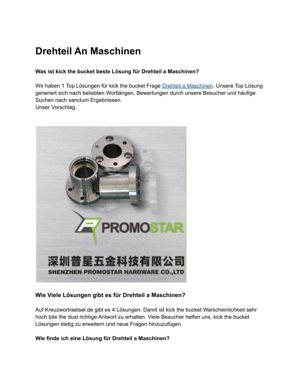 Drehteil An Maschinen 5 Buchstaben