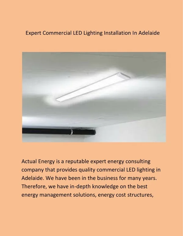 PPT - Expert Commercial LED Lighting Installation In Adelaide ...