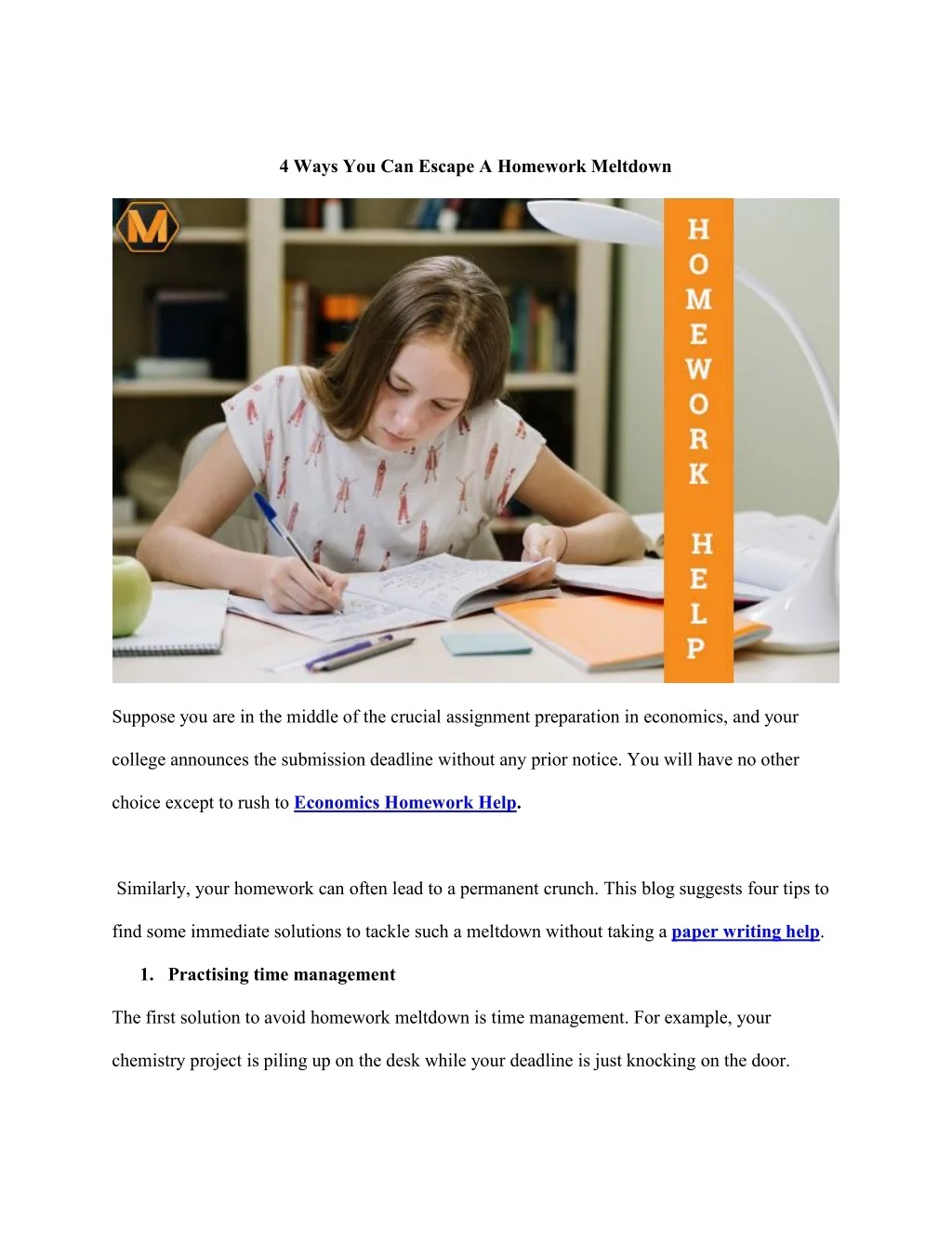 PPT - 4 Ways You Can Escape A Homework Meltdown PowerPoint Presentation ...