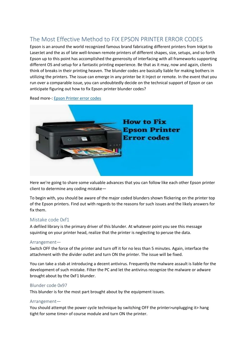 PPT - The Most Effective Method to FIX EPSON PRINTER ERROR CODES ...