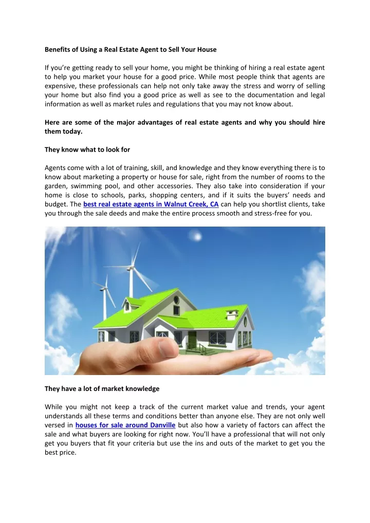 Ppt Benefits Of Using A Real Estate Agent To Sell Your House