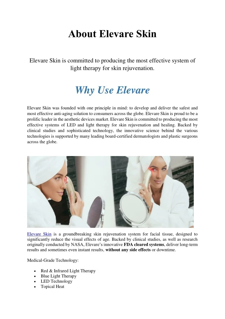 PPT - Elevare Skin is dedicated to making the best product for anti ...