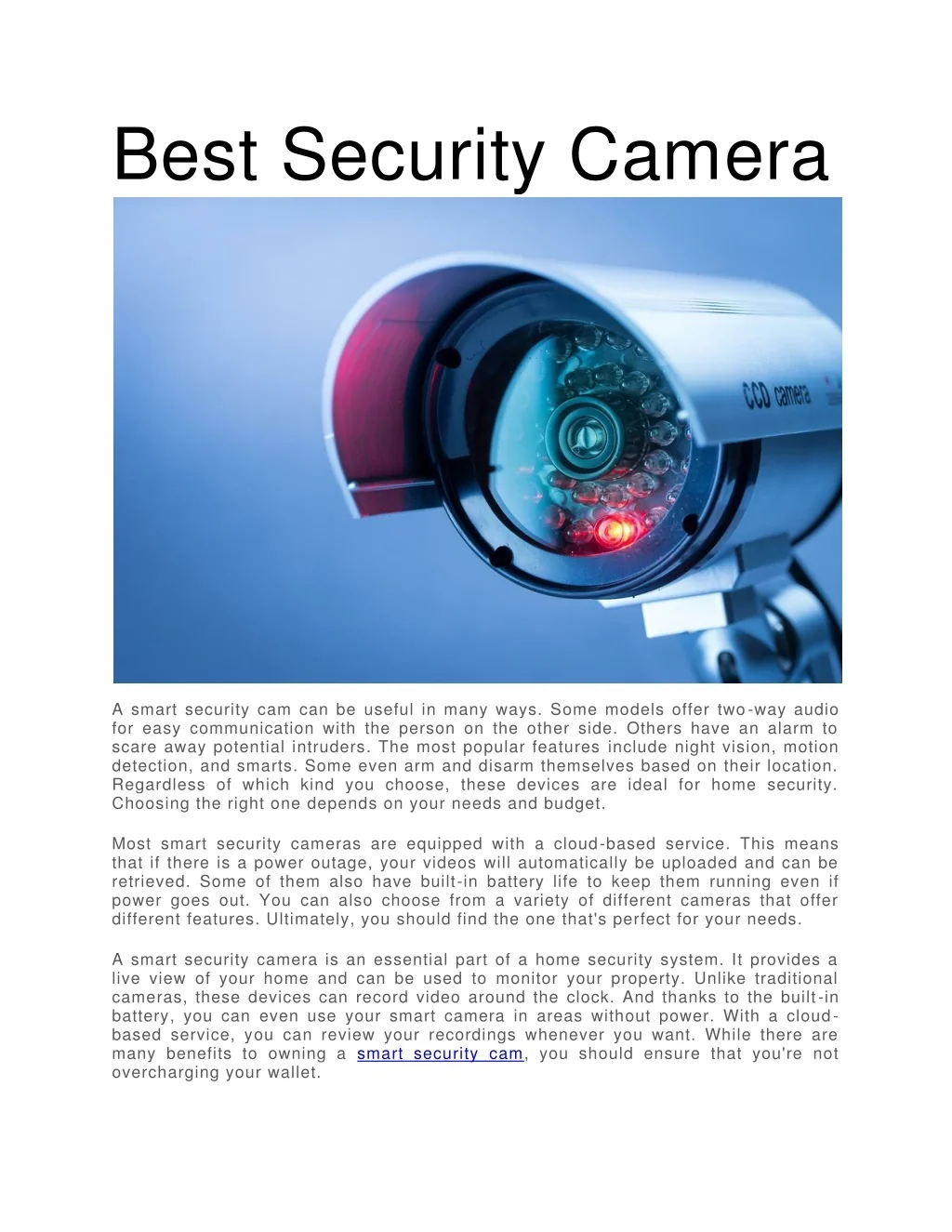 PPT - Best Security Camera PowerPoint Presentation, free download - ID ...
