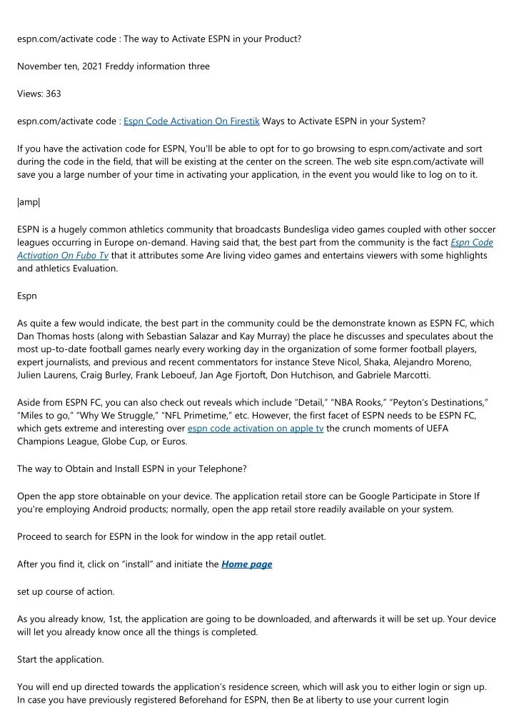 PPT - Espn code activation on roku, smart tv, hulu, firestick, prime tv ...