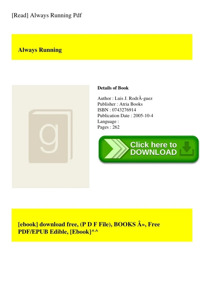 PPT - [Read] Always Running Pdf PowerPoint Presentation, free download ...