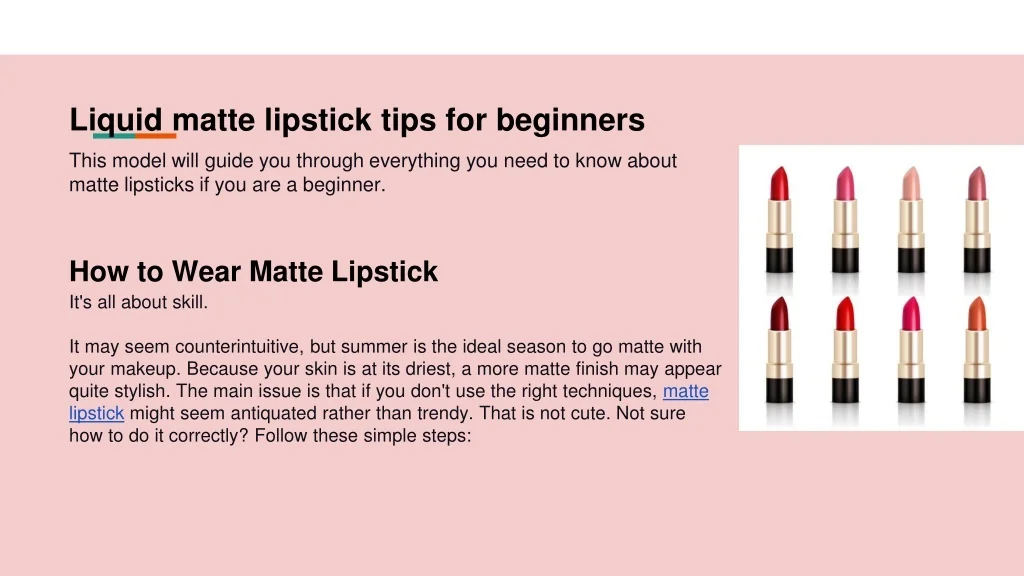 PPT - Liquid matte lipstick tips for beginners PowerPoint Presentation ...